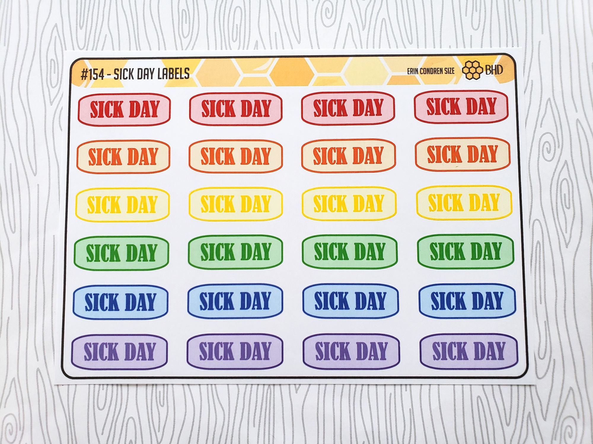 Sick Day Labels set of 24 Item 154 - Etsy
