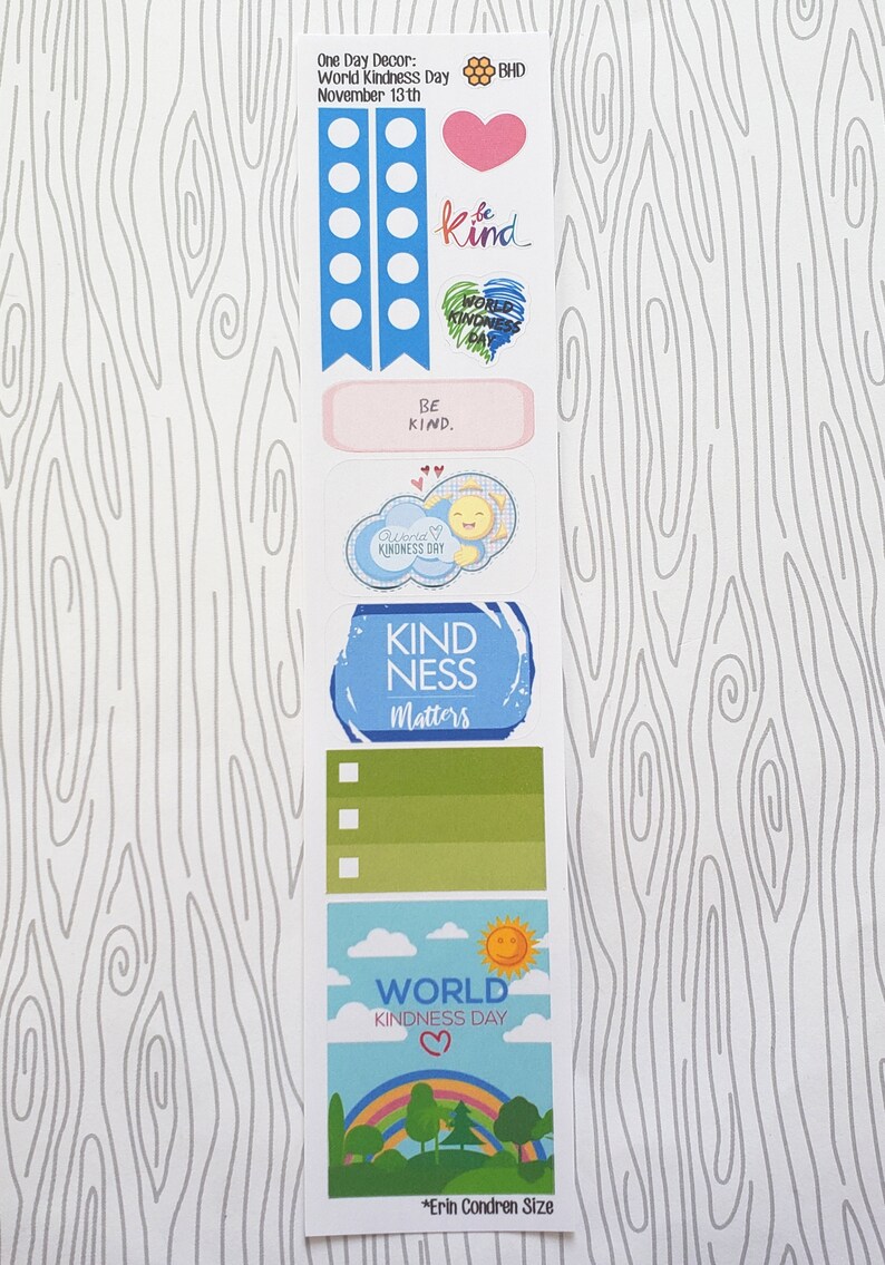 One Day Decor Strip // World Kindness Day set of 10 Item - Etsy
