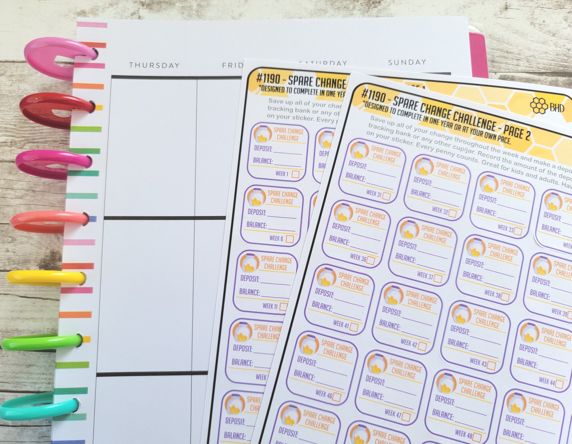 Spare Change Challenge (set of 60) Item #1190 - Etsy