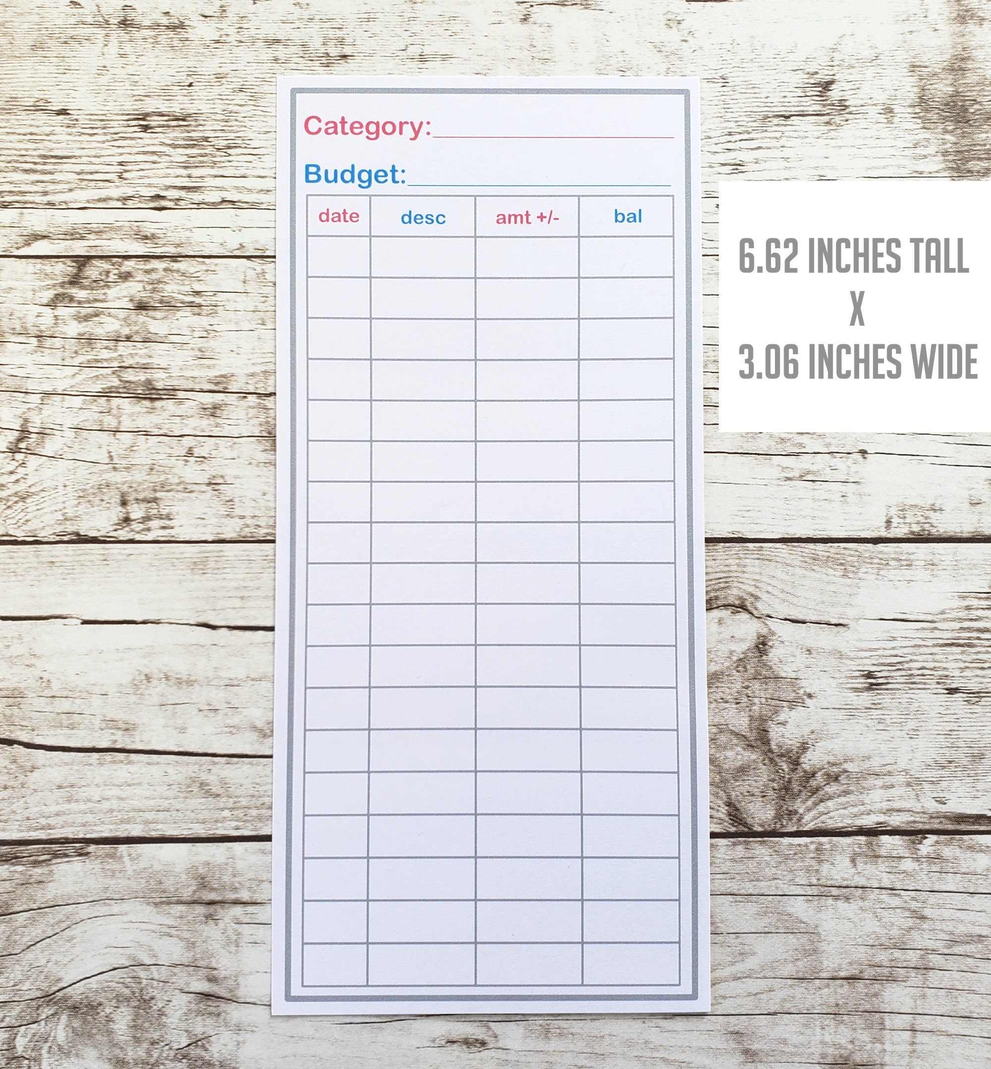 Cash Envelope Tracker // Cashless Tracker // Vertical Cash - Etsy