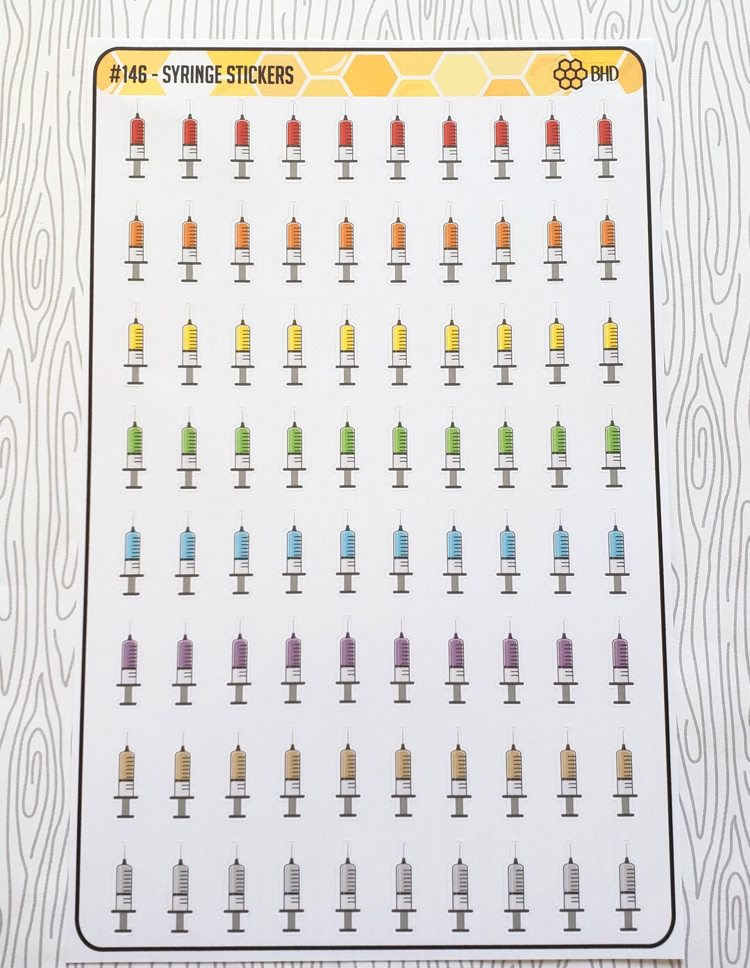 Syringe Stickers (set of 80) Item #146 - Etsy