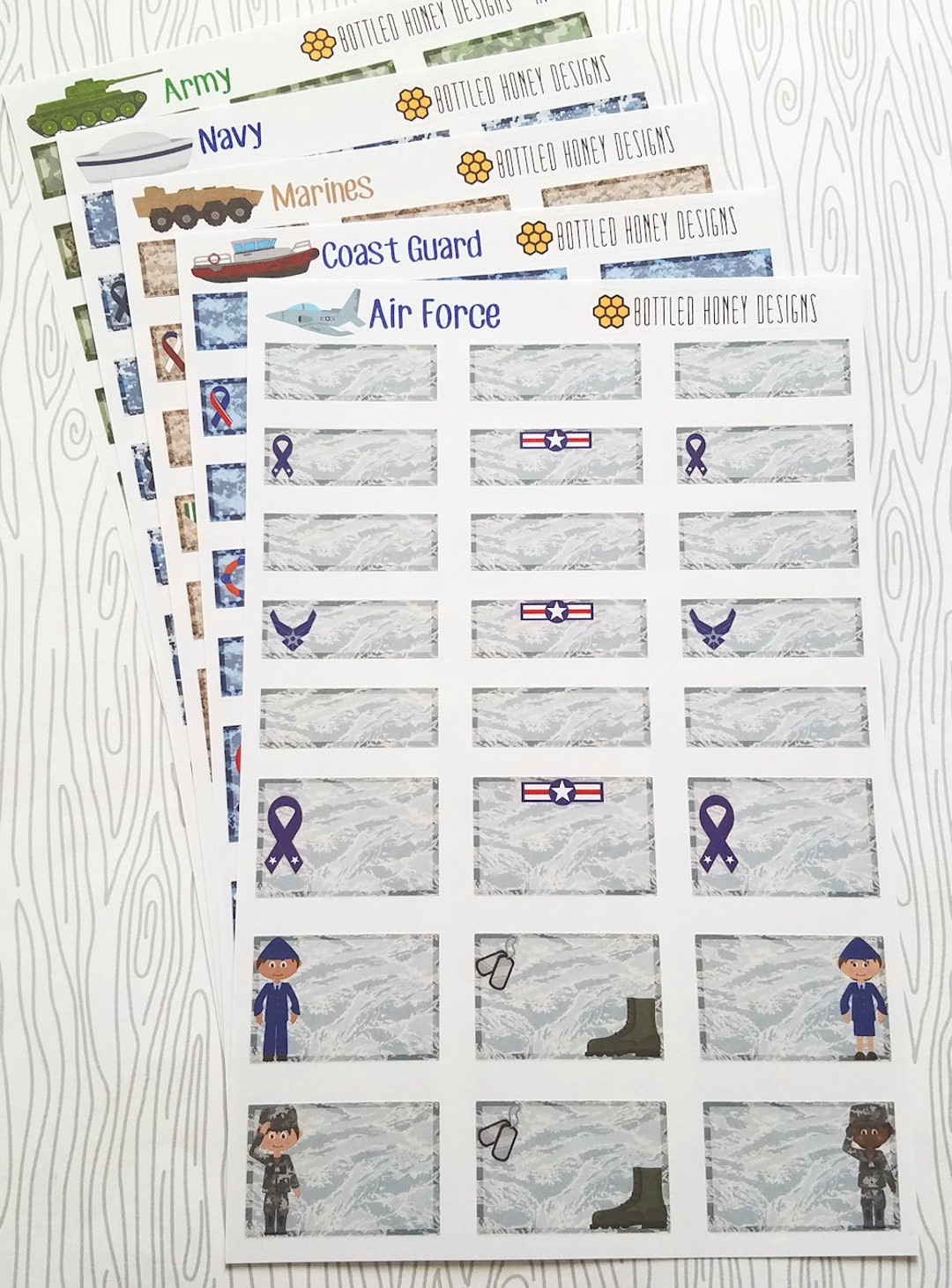 Military Boxes // Army // Air Force // Coast Guard // Marines // Navy ...