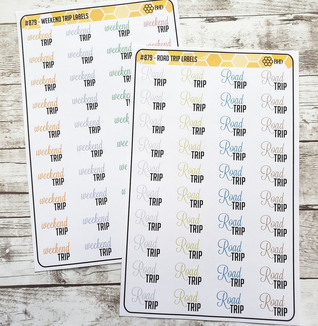 Road Trip / Weekend Trip Labels set of 40 Item 879 - Etsy