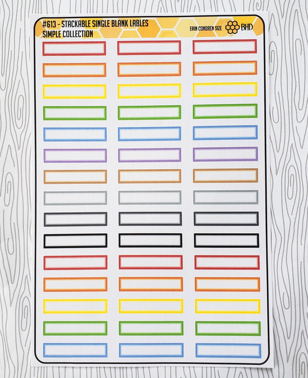 Stackable Single Blank Labels // Simple Collection (set of 45) Item ...