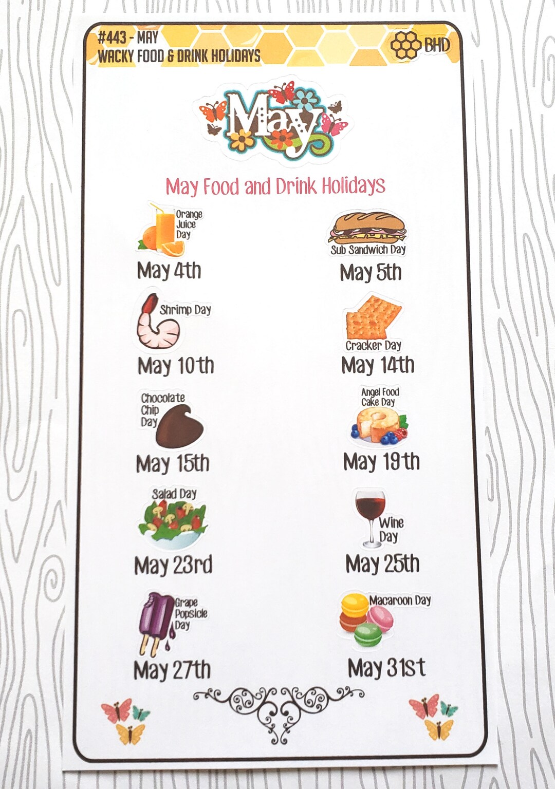 May Wacky Food & Drink Holidays (set of 11) Item #443 - Etsy