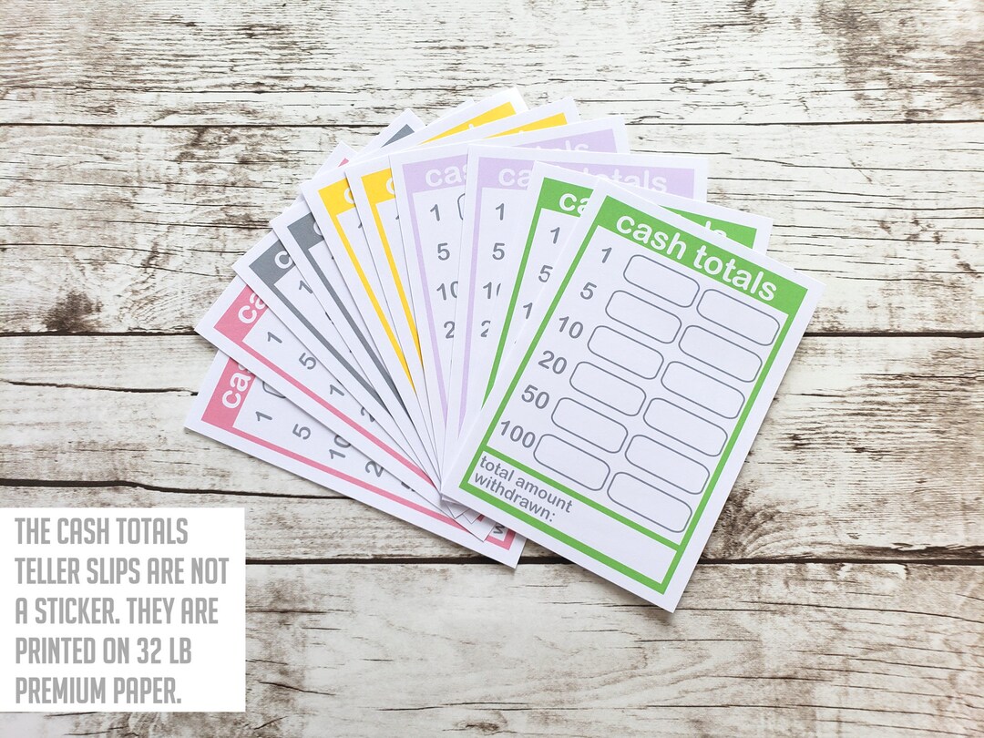 Cash Totals Trackers // Teller Slips // Paper Slips // 32 Lb Paper ...