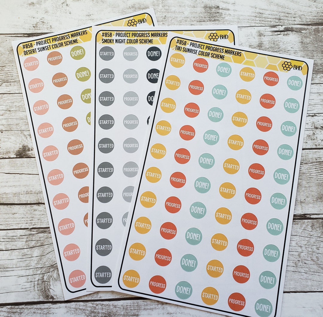 Project Progress Markers (set of 60) Item #858 - Etsy