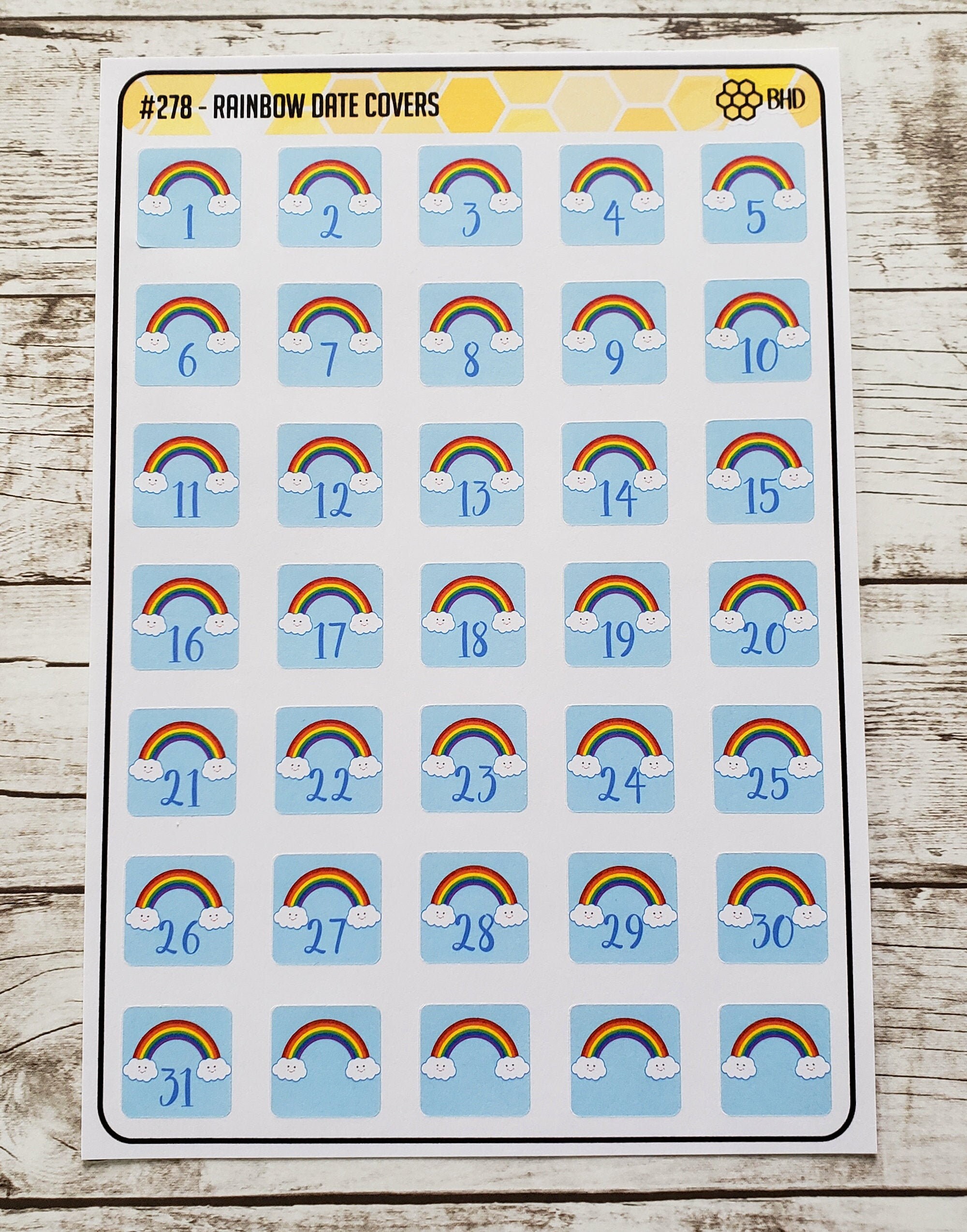 Rainbow Date Covers (set of 35) Item #278 - Etsy