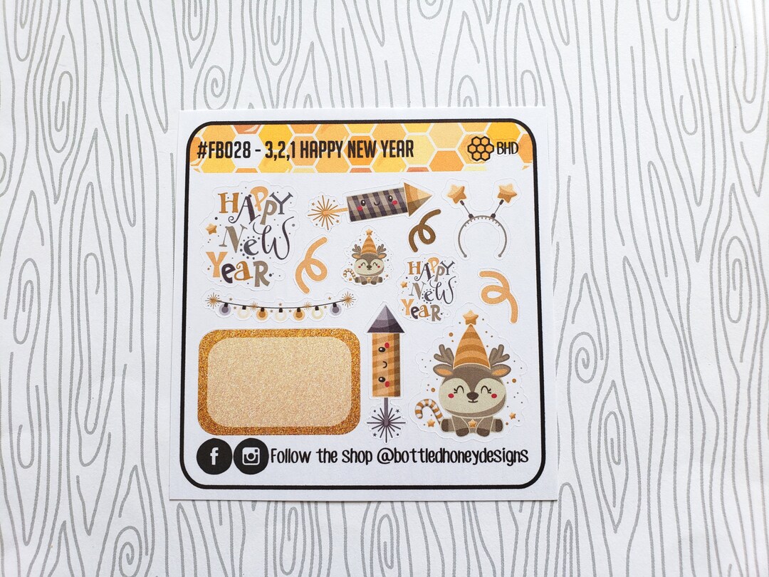 3, 2, 1 Happy New Year // Monthly Freebie // Item #FB028 - Etsy