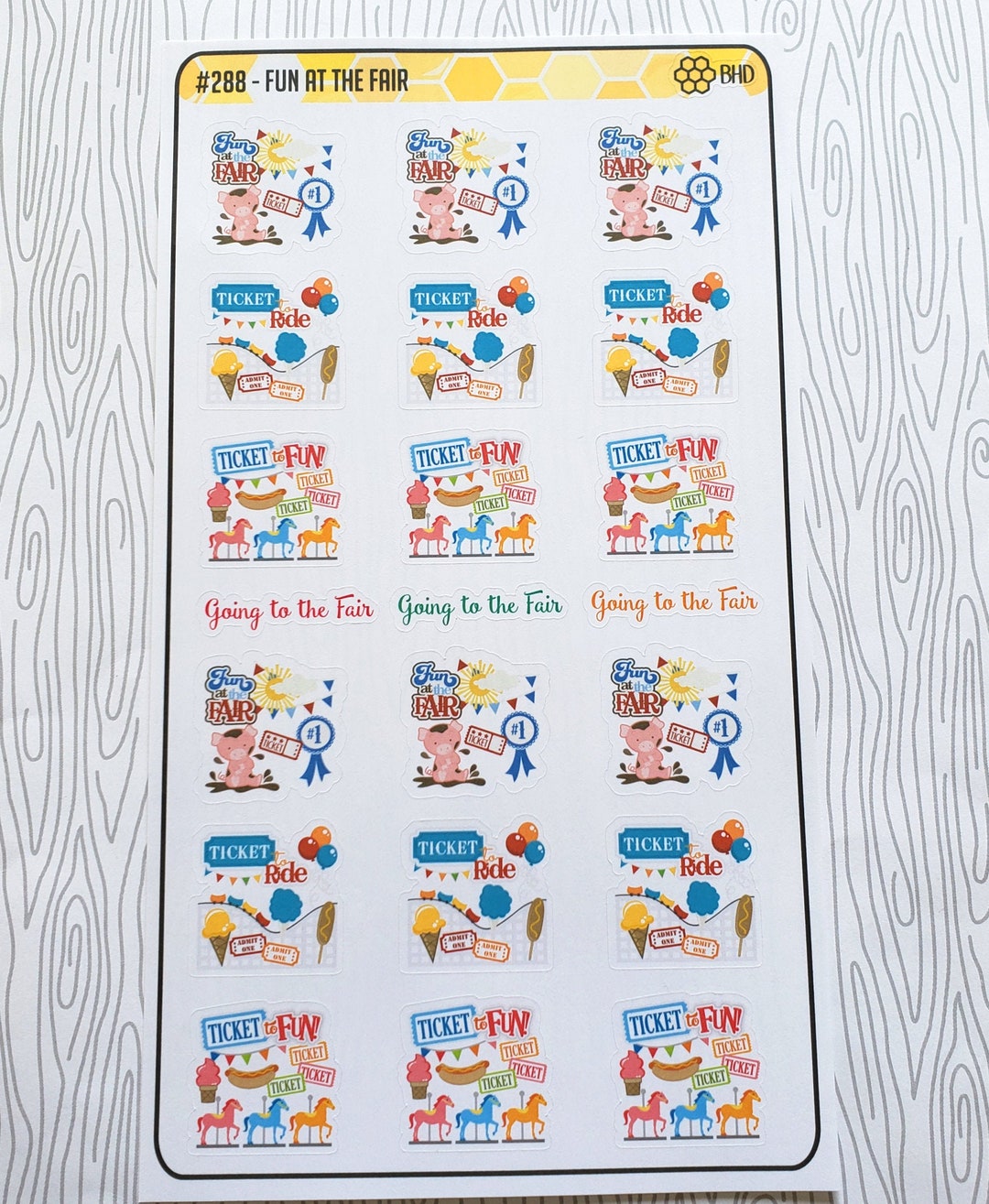 Fair // Fun at the Fair Stickers (set of 21) Item #288 - Etsy