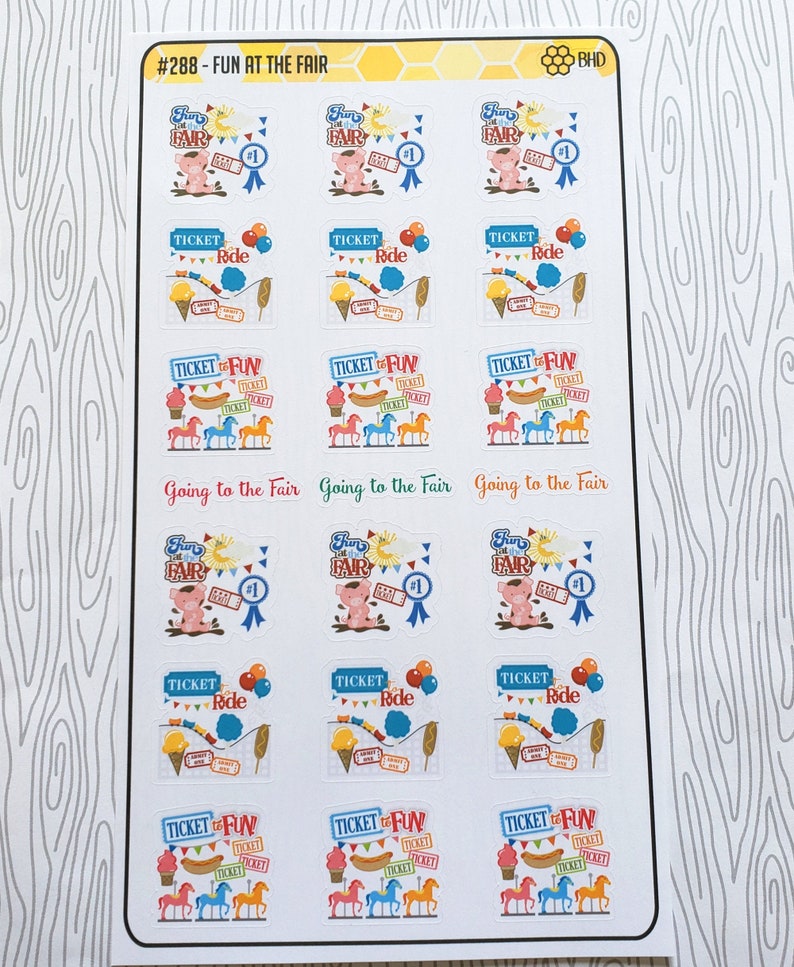 Fair // Fun at the Fair Stickers set of 21 Item 288 - Etsy