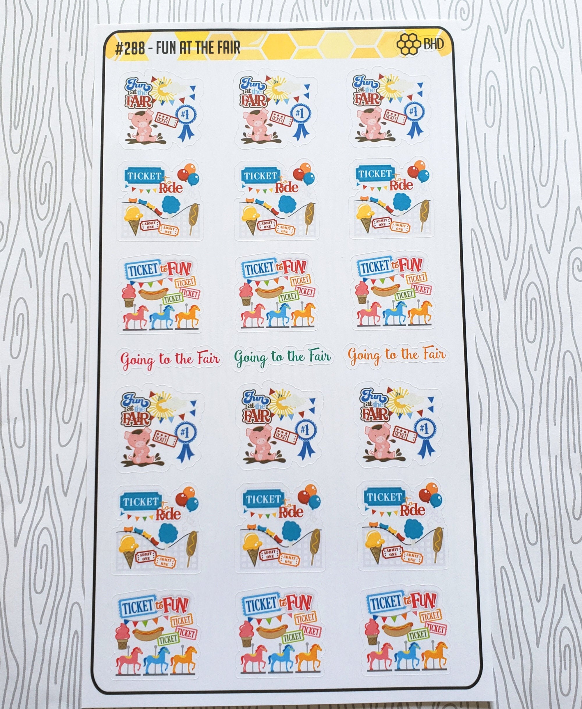 Fair // Fun at the Fair Stickers set of 21 Item 288 - Etsy