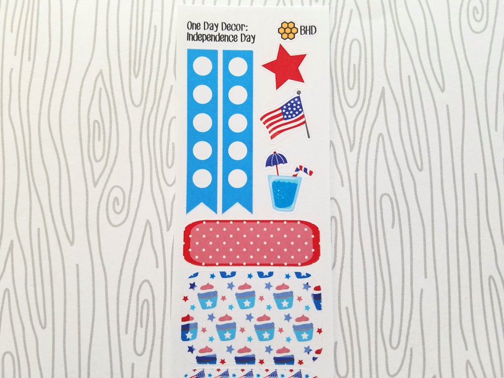 One Day Decor Strip // Independence Day set of 10 Item 740 - Etsy