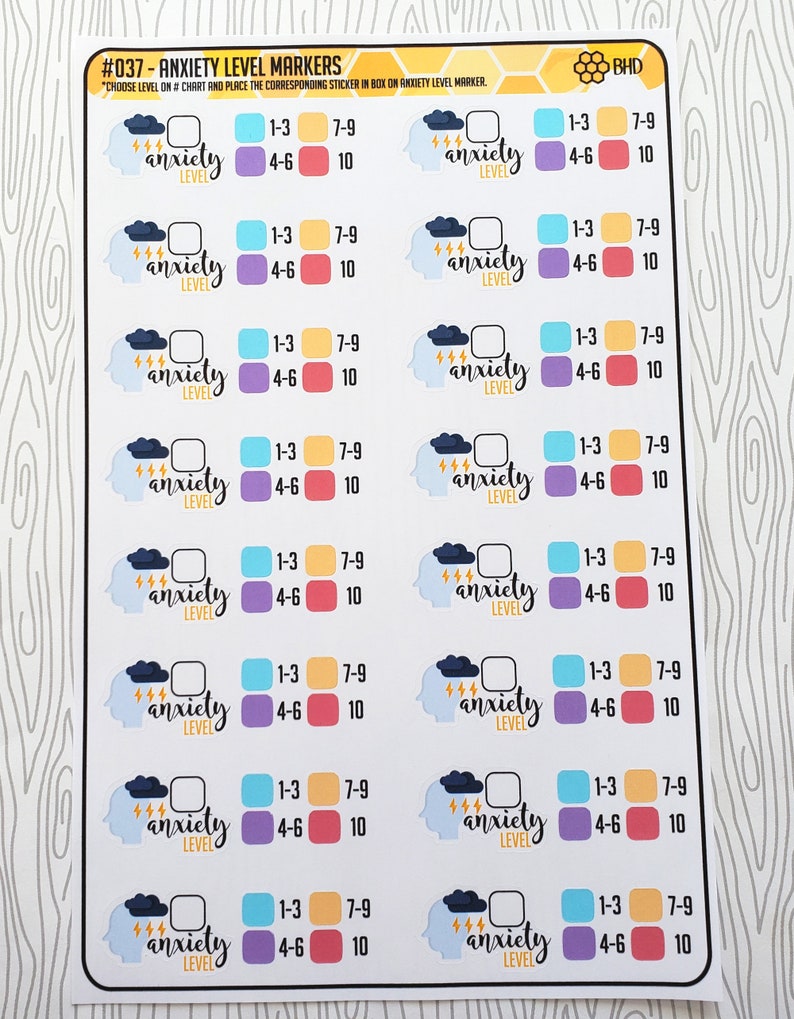 Anxiety Level Markers set of 16 Item 037 - Etsy