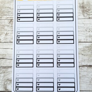 Heart Checklists // Rainbow or Black & White (set of 12) Item #282 - Etsy