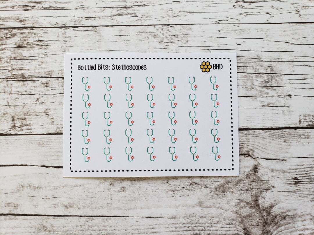 Bottled Bits // Stethoscopes // Mini Stickers set of 35 Item 699 - Etsy
