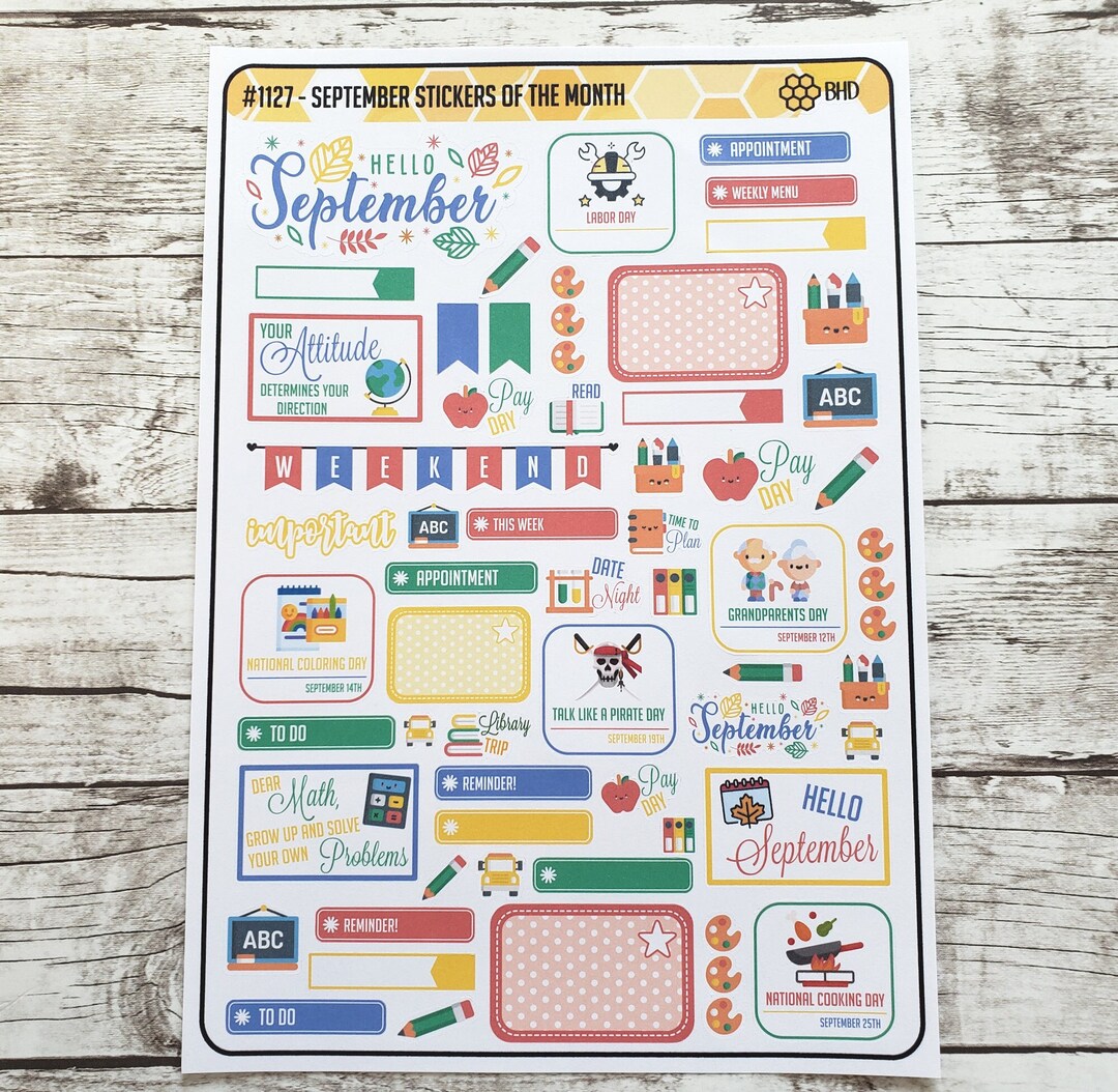 September Stickers of the Month // Decorative and Functional // Planner ...