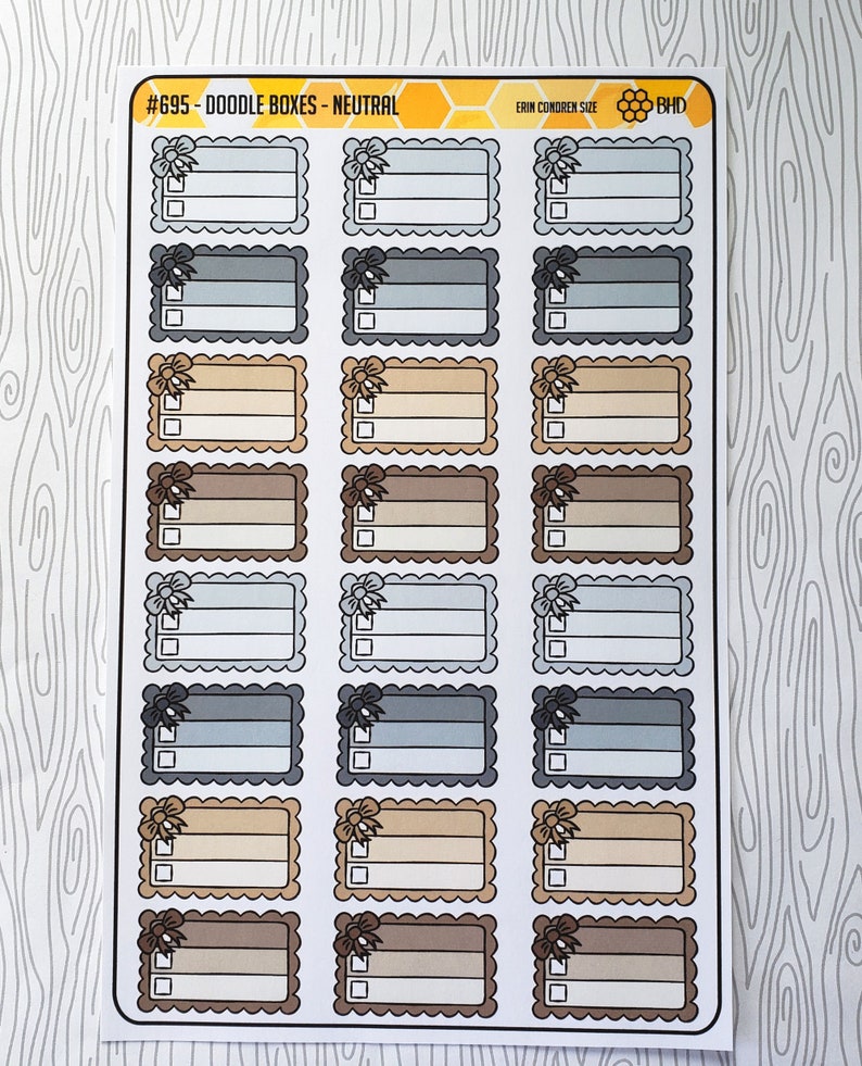 Rainbow // Pastel // Neutral Doodle Half Boxes set of 24 - Etsy