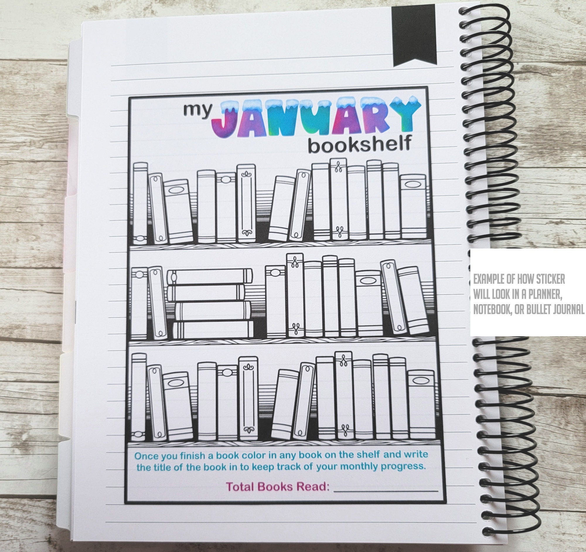 February Bookshelf Reading Tracker (1 Sheet) Item #1196 - Etsy