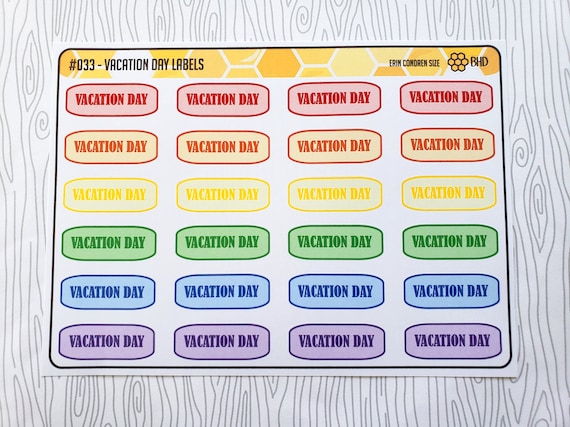 Vacation Day Labels set of 24 Item 033 - Etsy