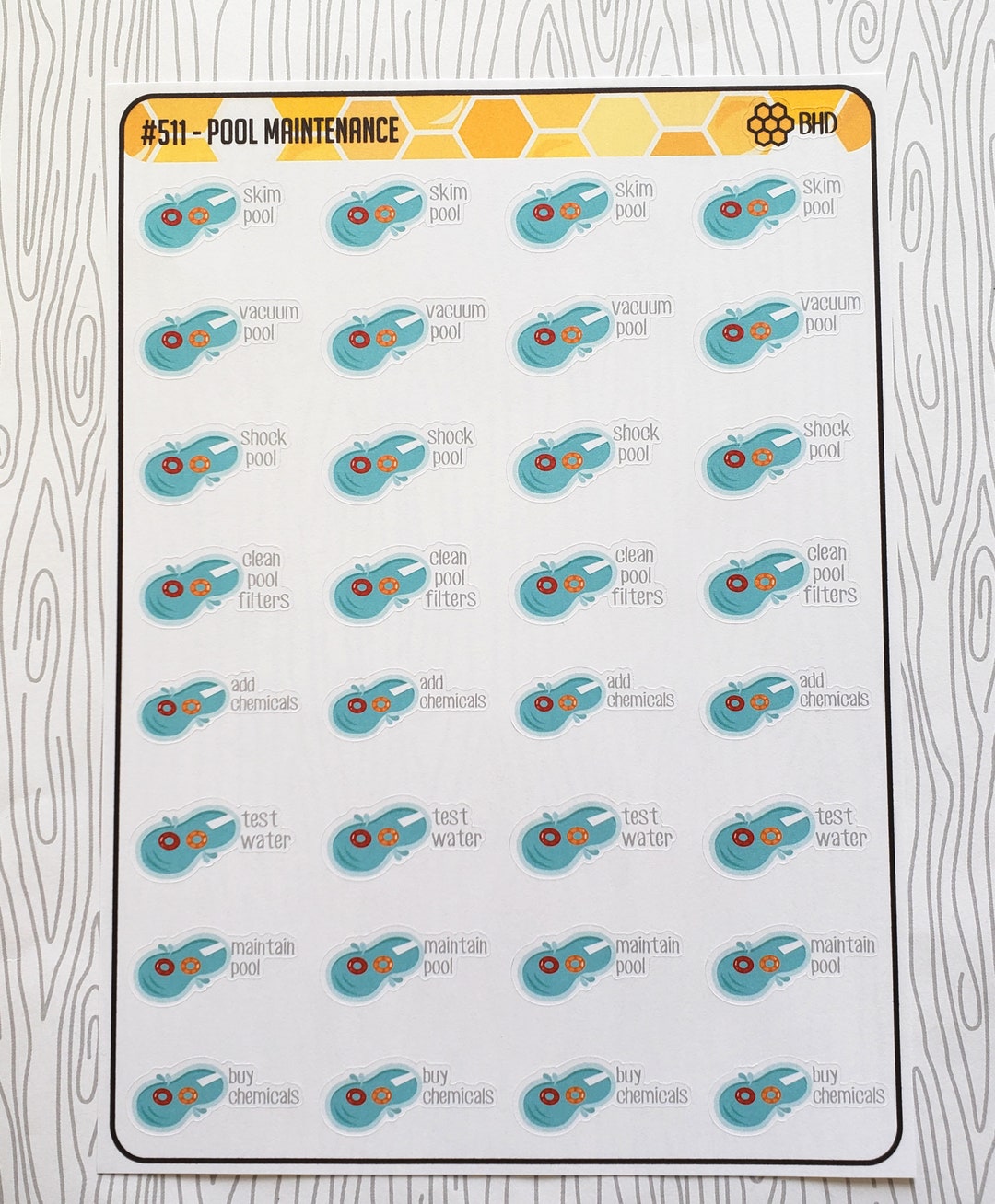 Pool Maintenance Stickers (set of 32) Item #511 - Etsy