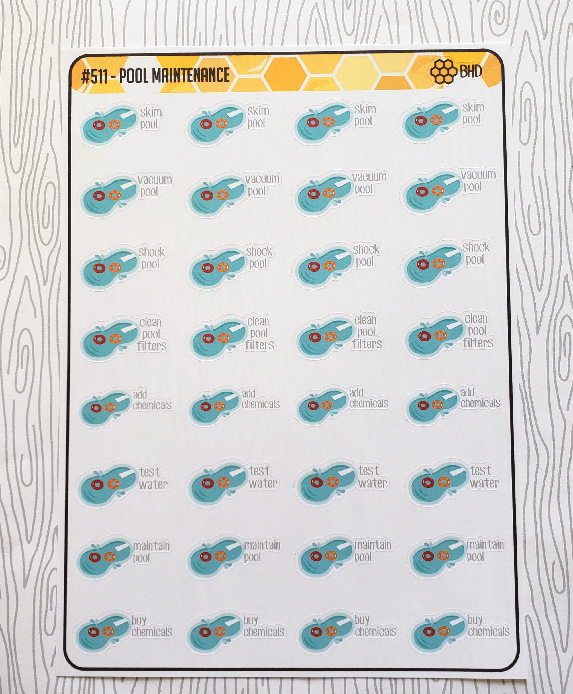 Pool Maintenance Stickers set of 32 Item 511 | Etsy