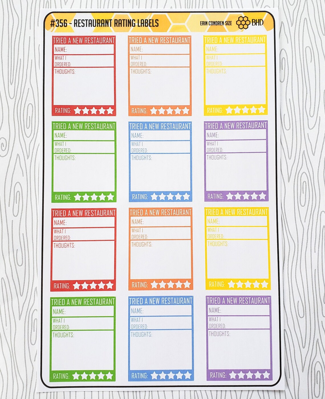 Restaurant Rating Labels set of 12 Item 356 | Etsy