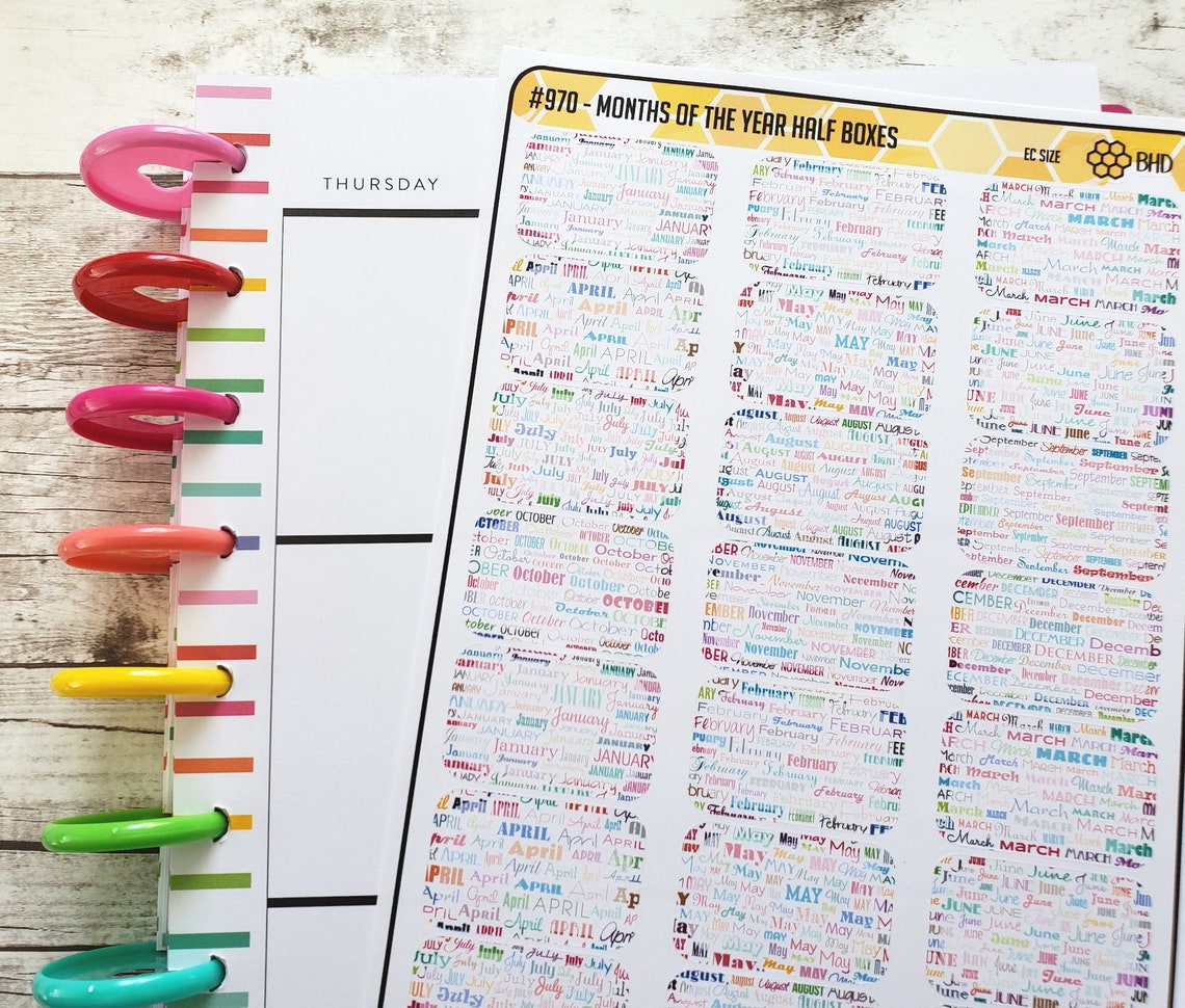 Months of the Year Half Boxes set of 24 Item 970 - Etsy