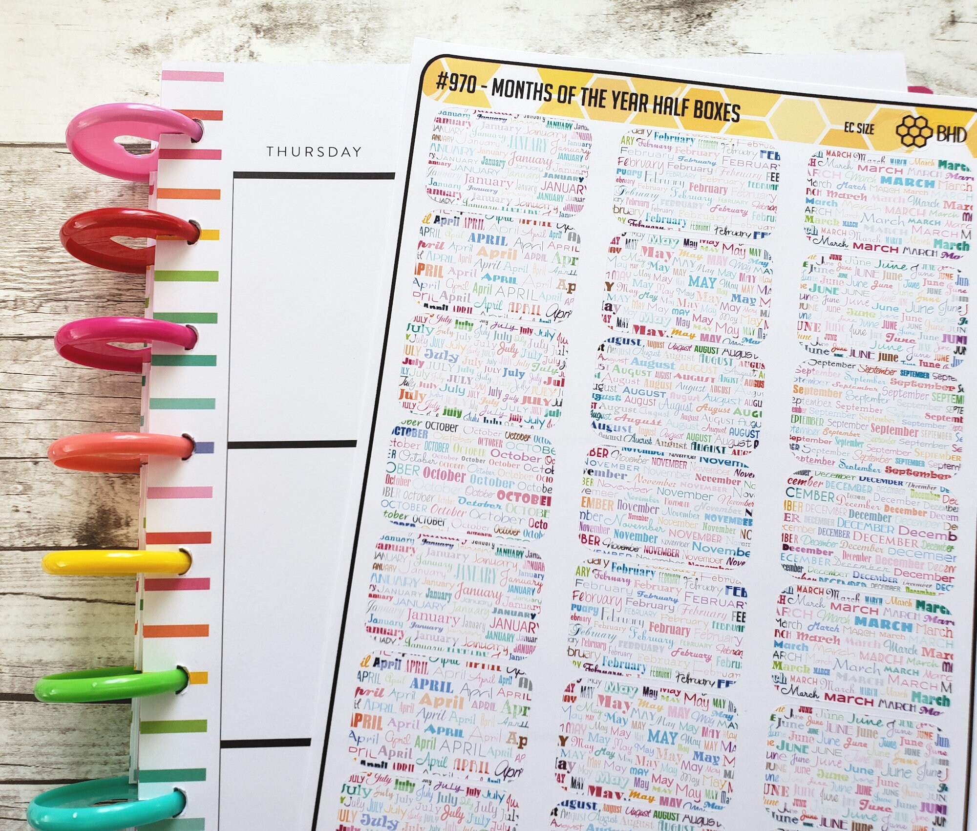 Months of the Year Half Boxes set of 24 Item 970 - Etsy