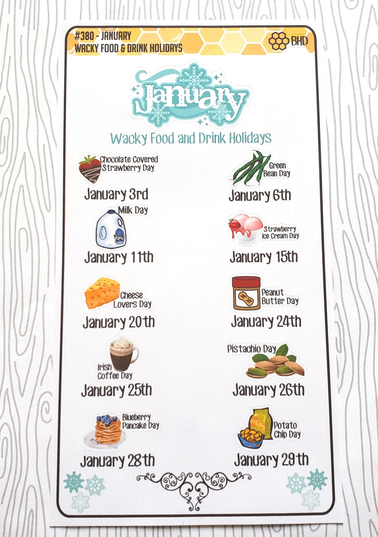 January Wacky Food & Drink Holidays Set of 11 Item 380 | Etsy