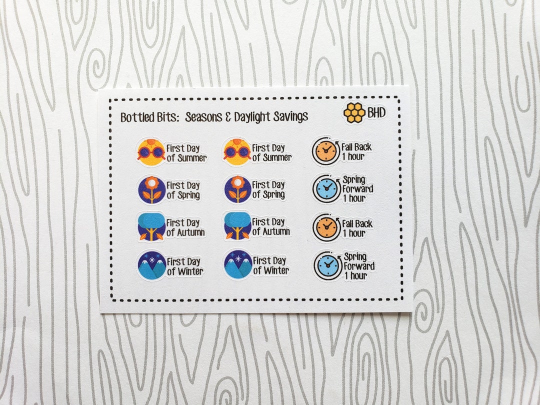 Bottled Bits // Seasons // Daylight Savings Time // Mini Stickers (set ...
