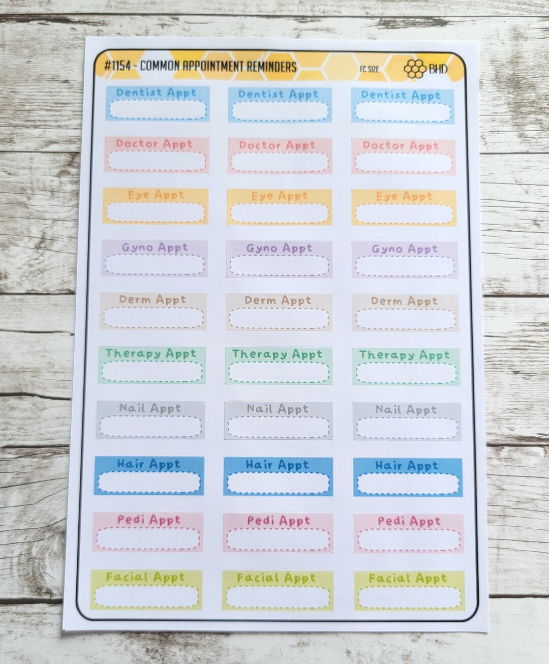 Common Appointment Reminders (set of 30) Item #1154 - Etsy
