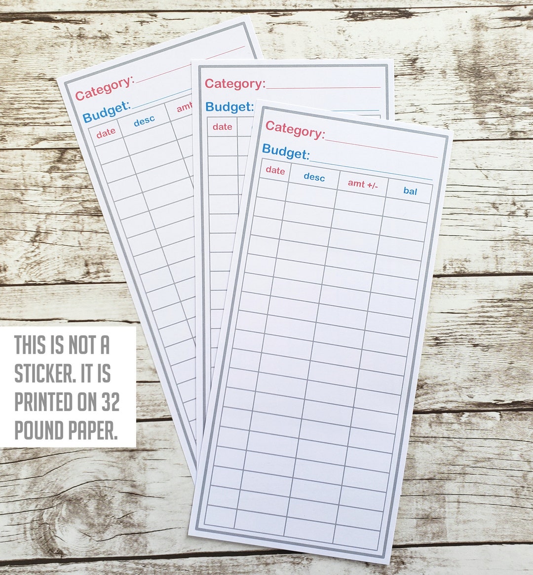 Cash Envelope Tracker // Cashless Tracker // Vertical Cash Trackers ...