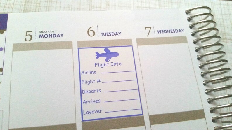 Flight Information Labels set of 8 Item 029 | Etsy
