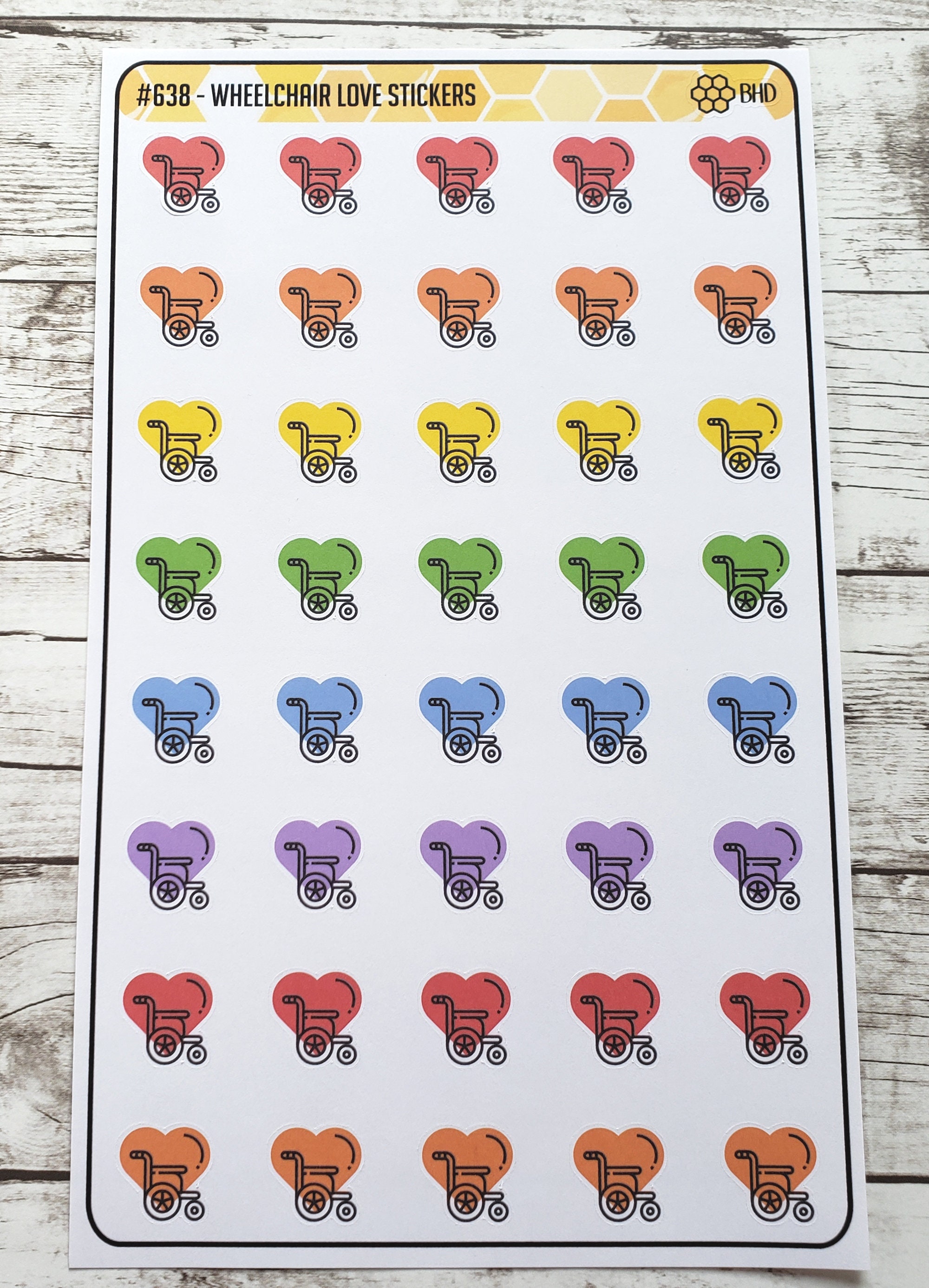 Wheelchair Love Stickers set of 40 Item 638 | Etsy