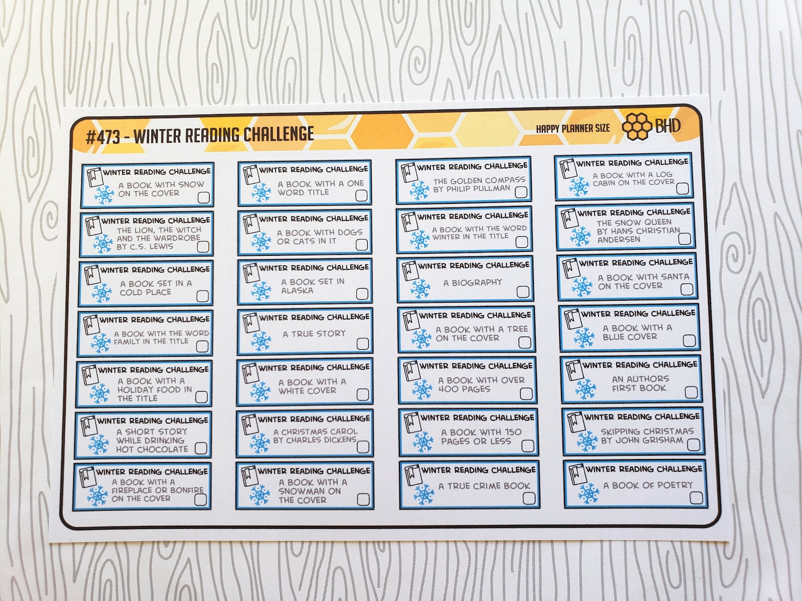Winter Reading Challenge Stickers (set of 28) Item #473 - Etsy