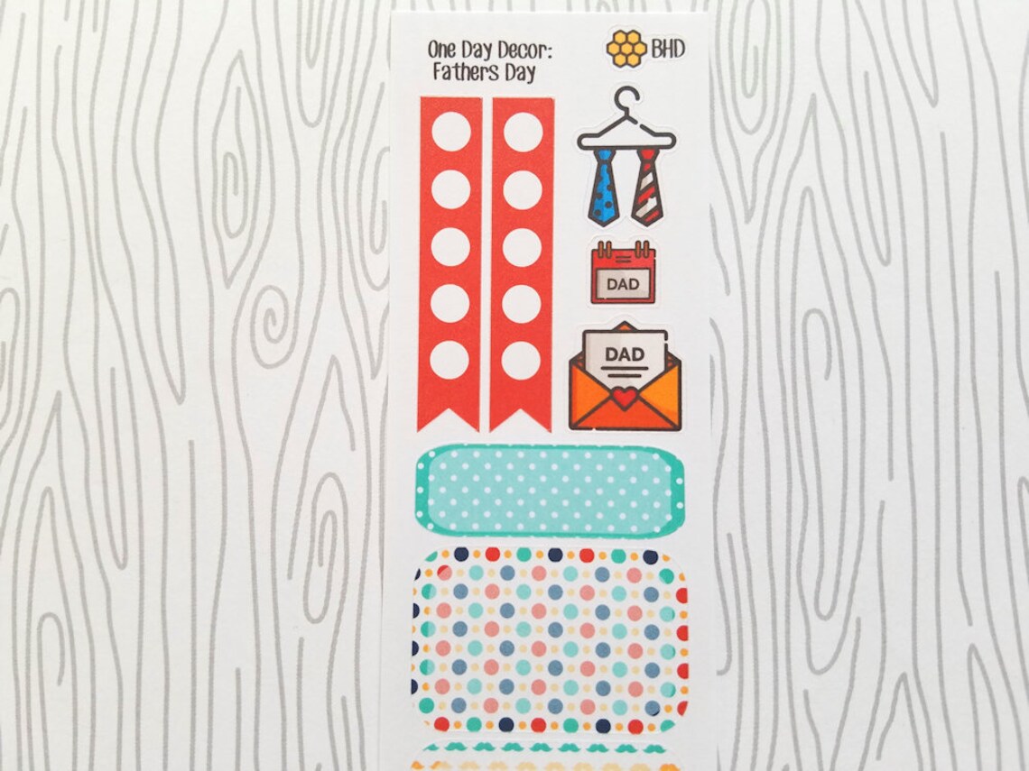 One Day Decor Strip // Father's Day (set of 10) Item #707 - Etsy
