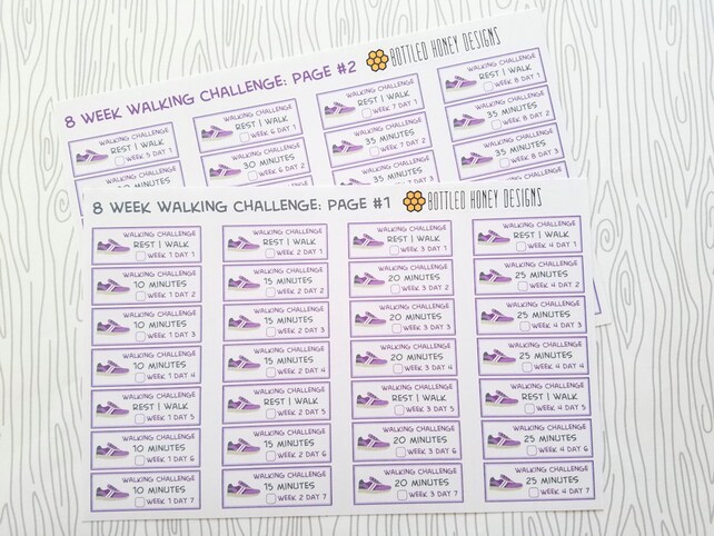8 Week Walking Challenge Stickers Set of 56 Item 152 | Etsy