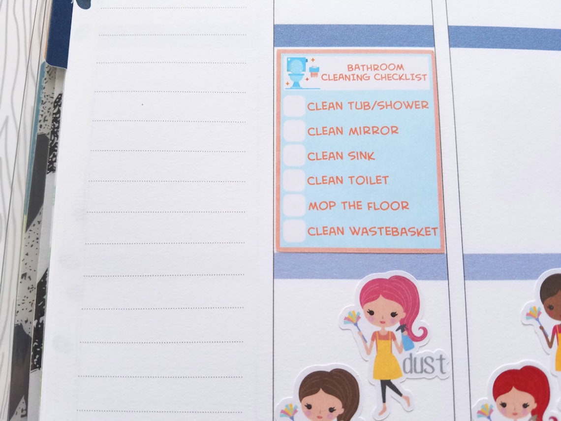 Bathroom Cleaning Checklists (set of 12) Item #764 - Etsy