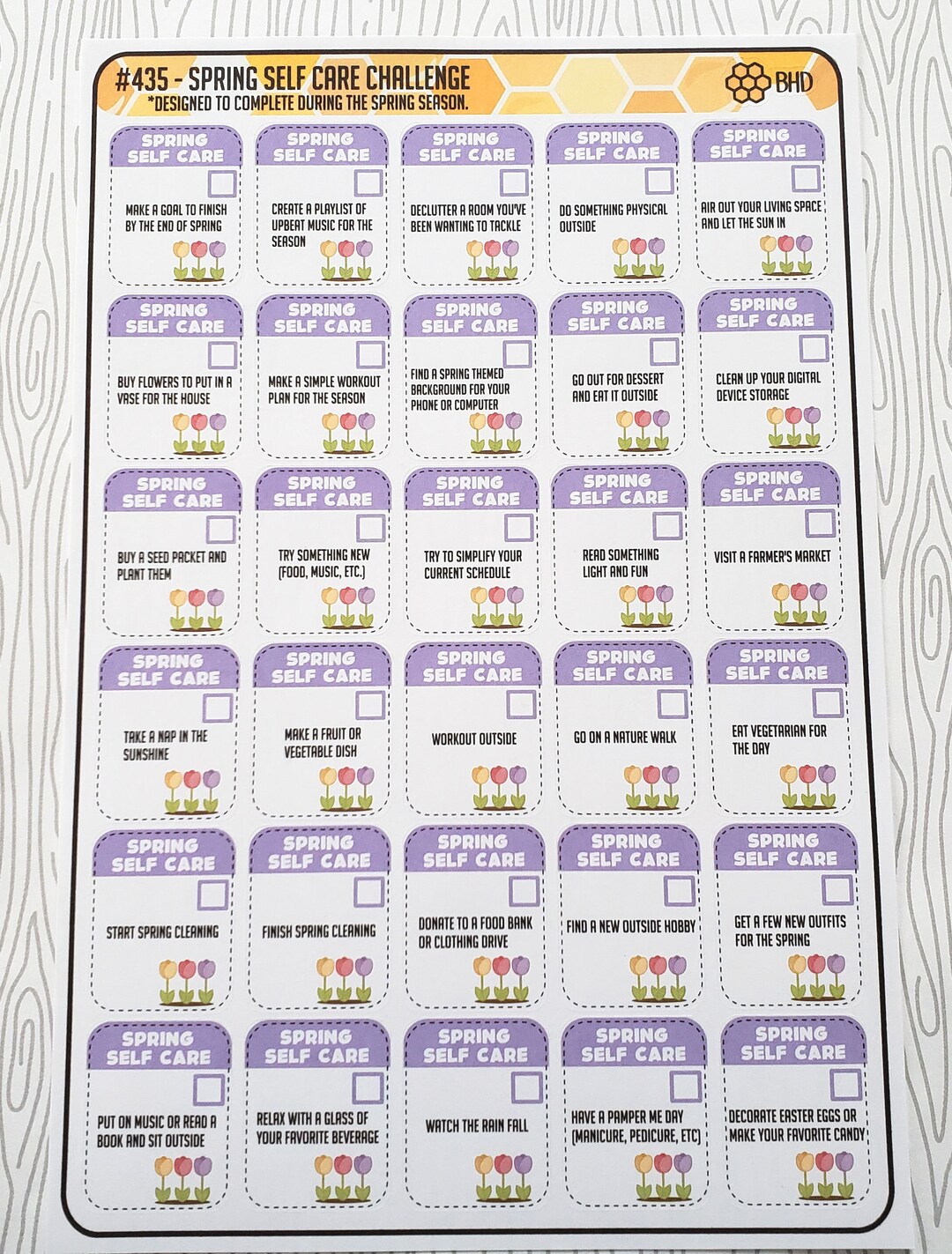 Spring Self Care Challenge (set of 30) Item #435 - Etsy