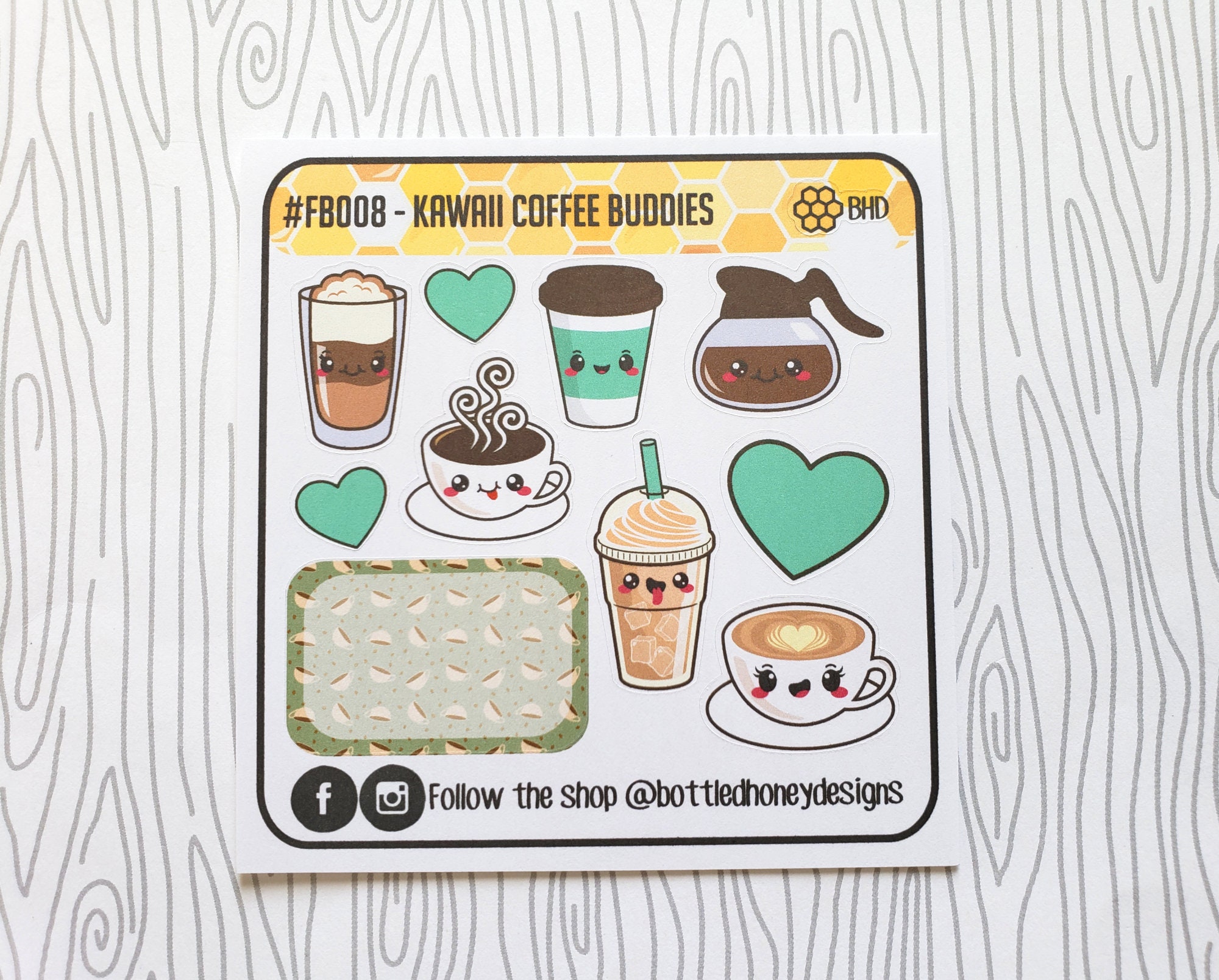 Kawaii Coffee Buddies // Monthly Freebie // Item #FB008 - Etsy