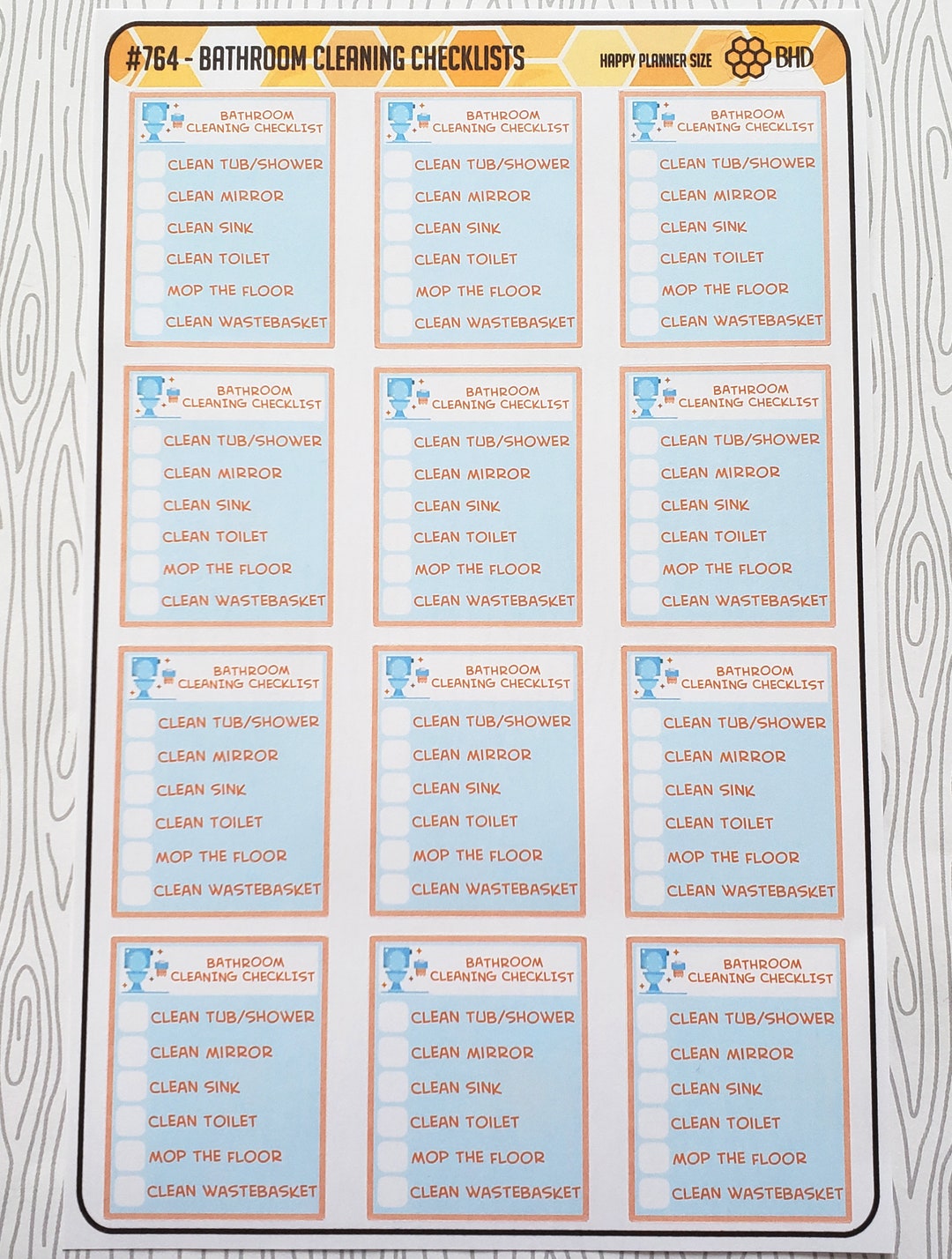 Bathroom Cleaning Checklists (set of 12) Item #764 - Etsy
