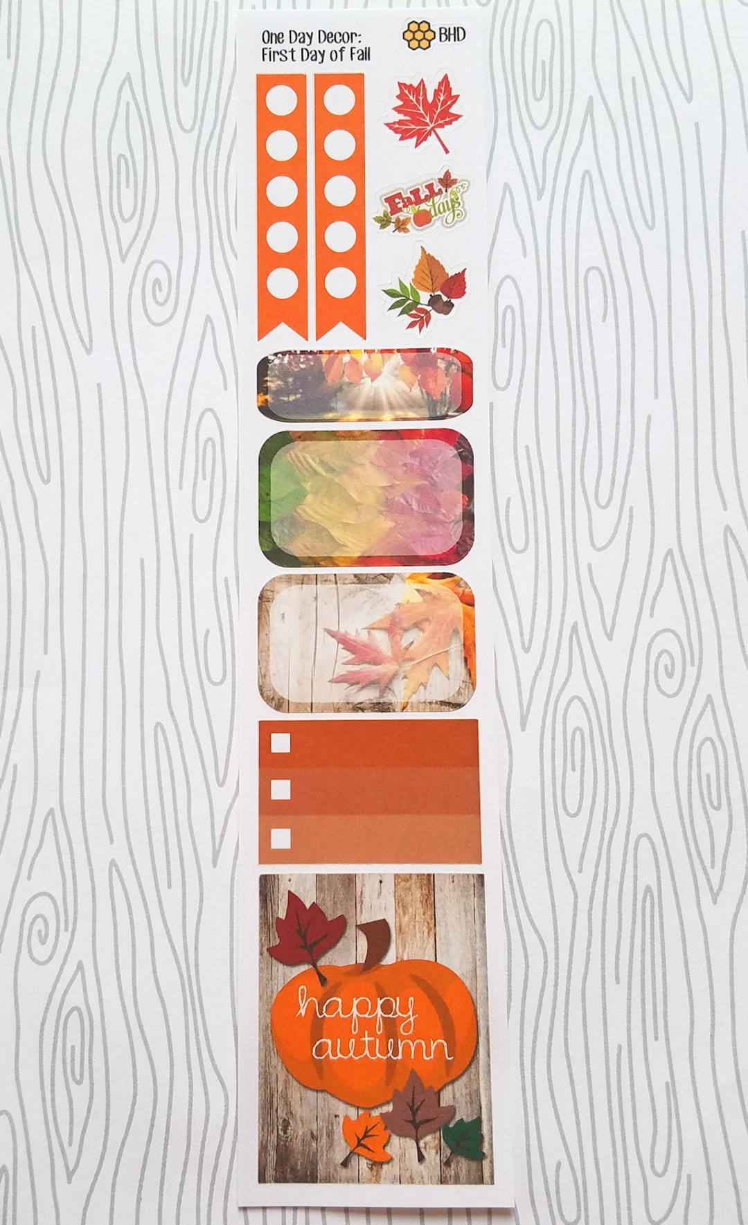 One Day Decor Strip // First Day of Fall (set of 10) Item #771 - Etsy
