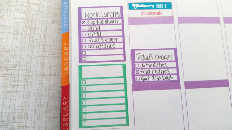 Blank Full Box // Half Box Checklists sets of 8 or 16 Item - Etsy