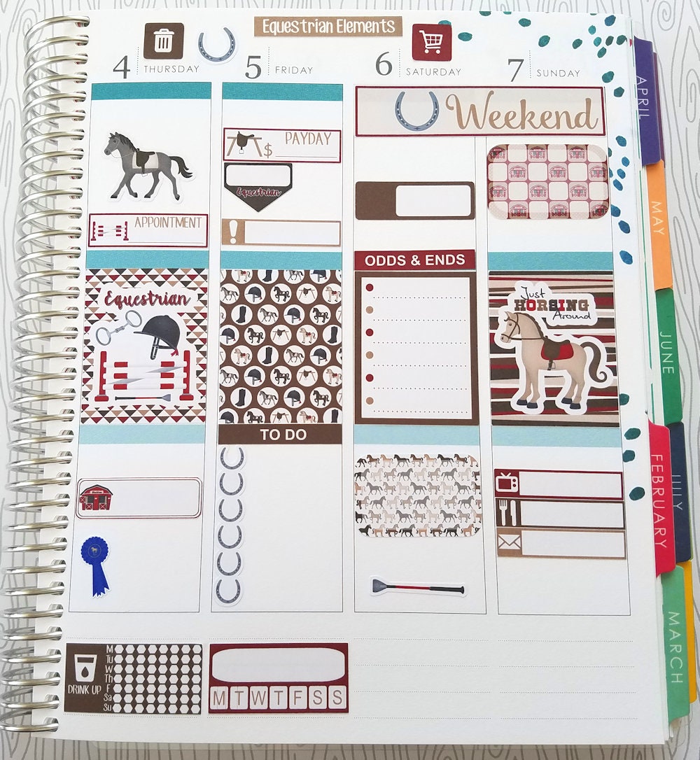 Equestrian Elements Weekly Kit set of 36 Item 081 | Etsy