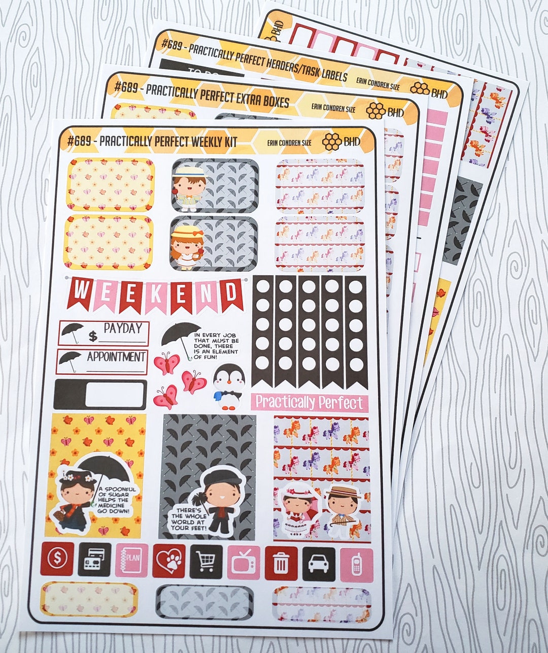 Practically Perfect Weekly Kit set of 35 Item 689 - Etsy