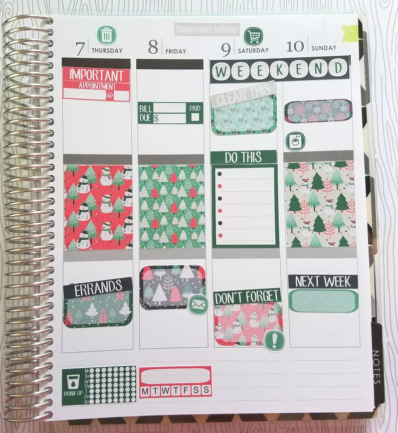 Snowman's Winter Minimalist Weekly Kit set of 32 Item - Etsy