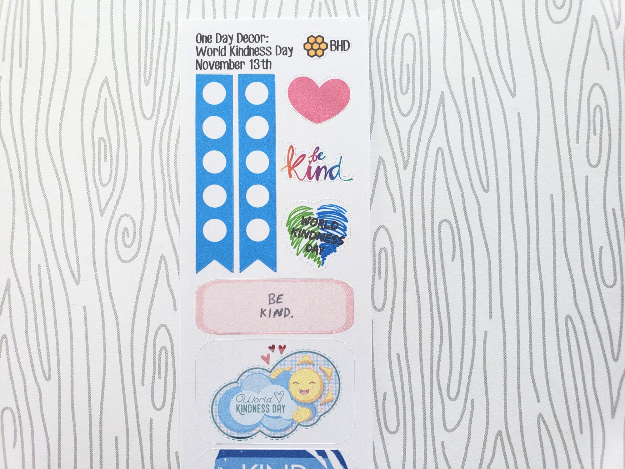One Day Decor Strip // World Kindness Day set of 10 Item - Etsy