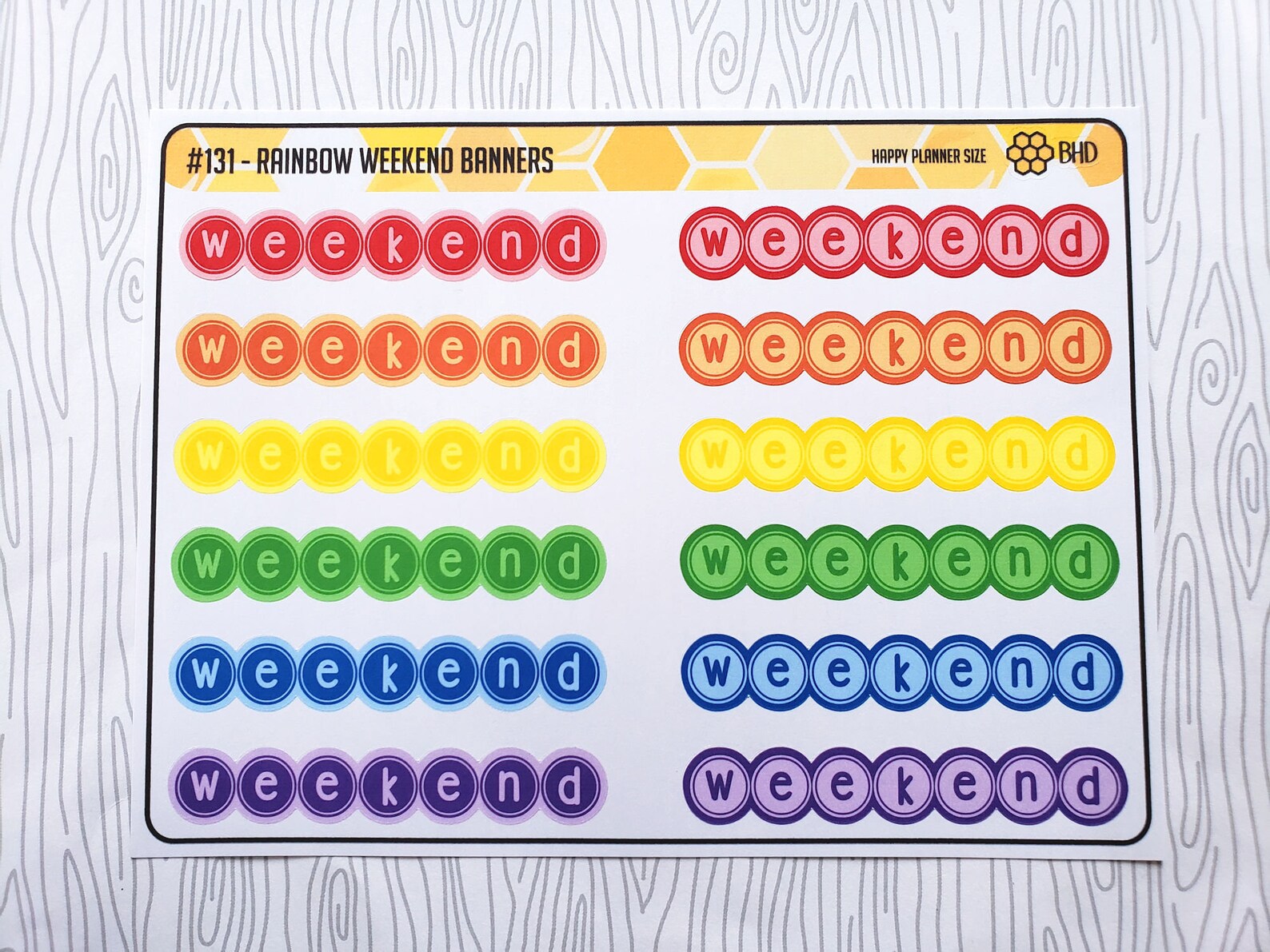 Rainbow Weekend Banners set of 12 Item 131 | Etsy