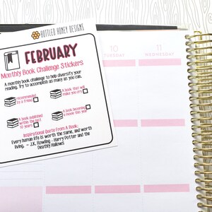 February Monthly Book Challenge Stickers (set of 4) Item #873 - Etsy